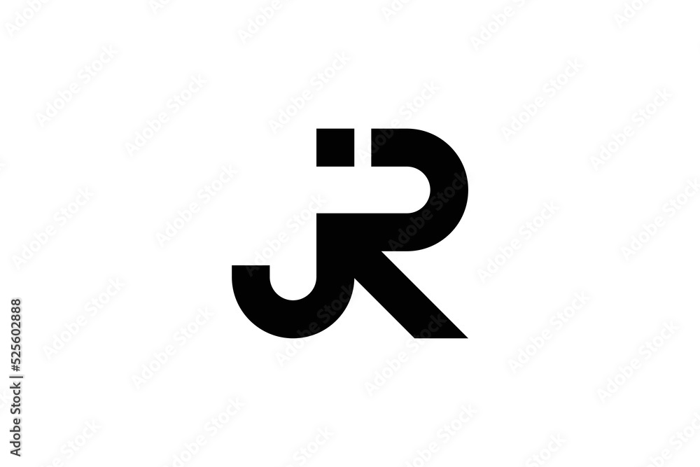 RJ logo with a minimal design. An icon of a JR letter on a luxury ...