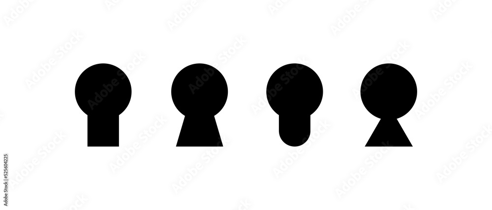 Keyhole icons collection. Doors key hole isolated. Lock vector symbols ...
