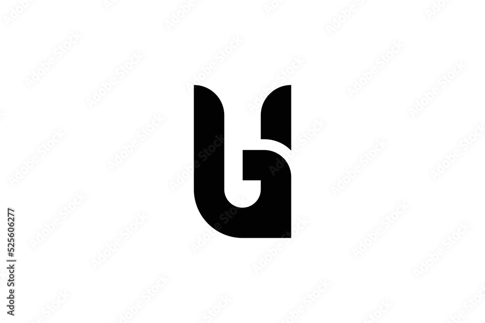 GU logo with a minimal design. An icon of a UG letter on a luxury ...