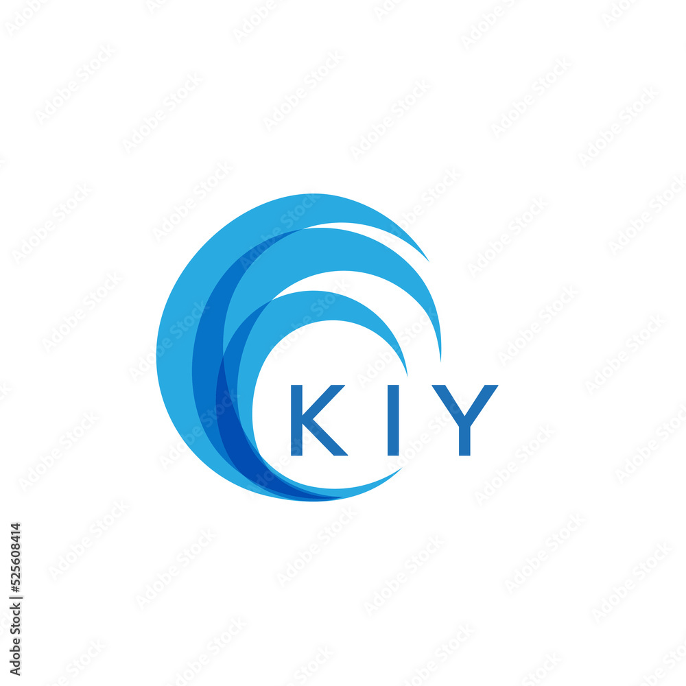 KIY letter logo. KIY blue image on white background. KIY Monogram logo ...