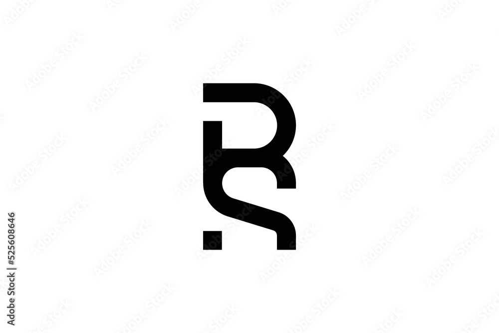 SR logo with a minimal design. An icon of a RS letter on a luxury ...