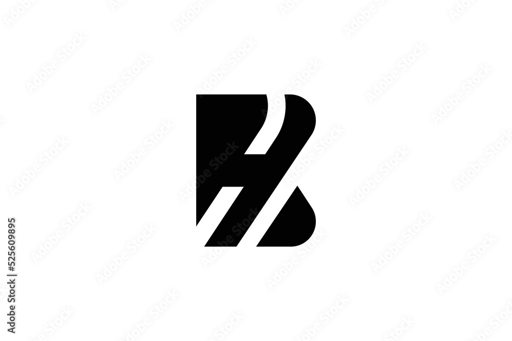Vecteur Stock BH logo with a minimal design. An icon of a HB letter on ...