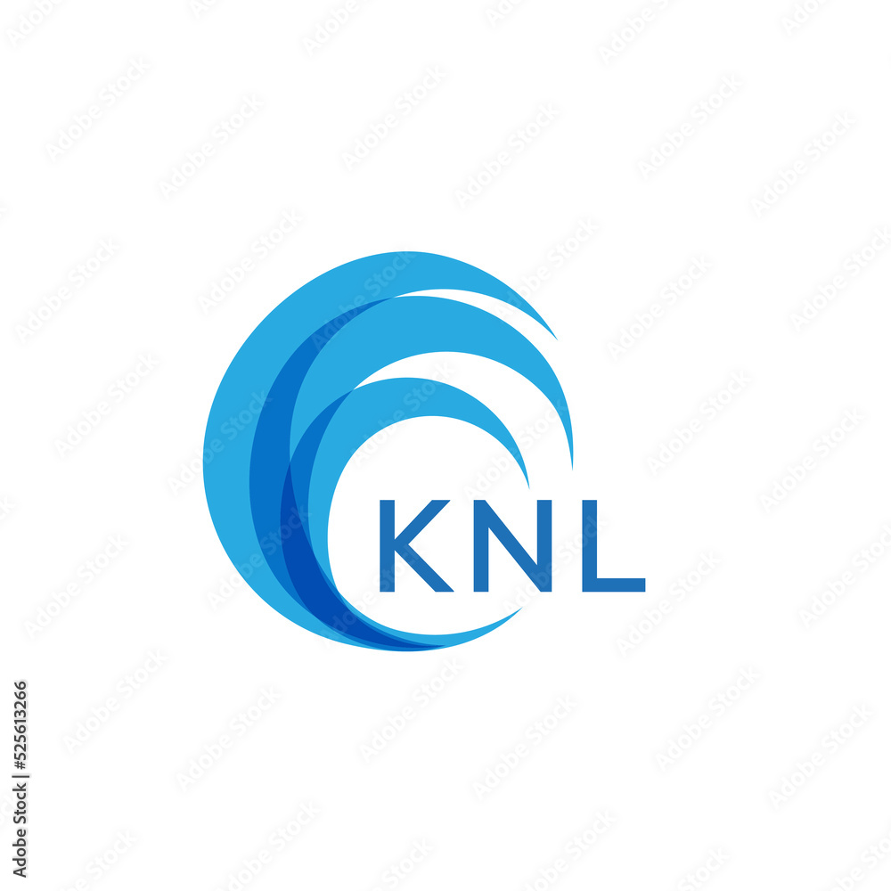 KNL letter logo. KNL blue image on white background. KNL Monogram logo ...