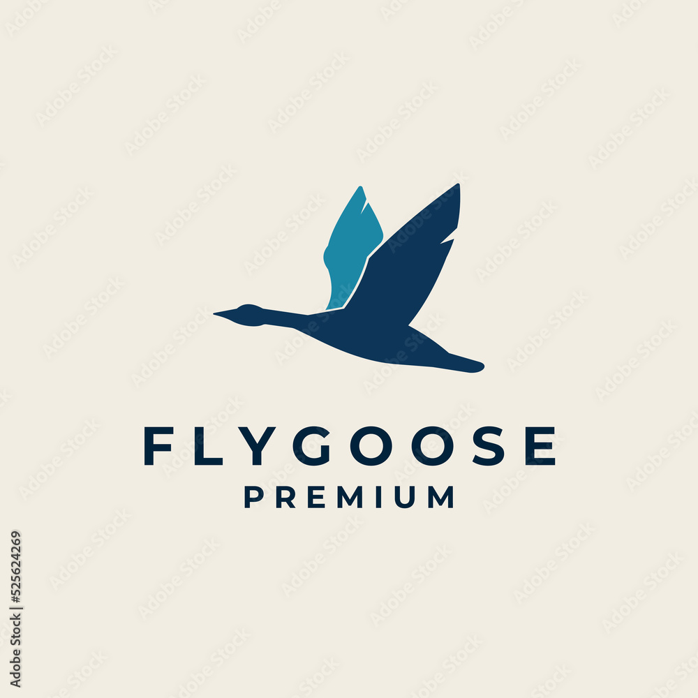flying goose vector logo template design Stock Vector | Adobe Stock