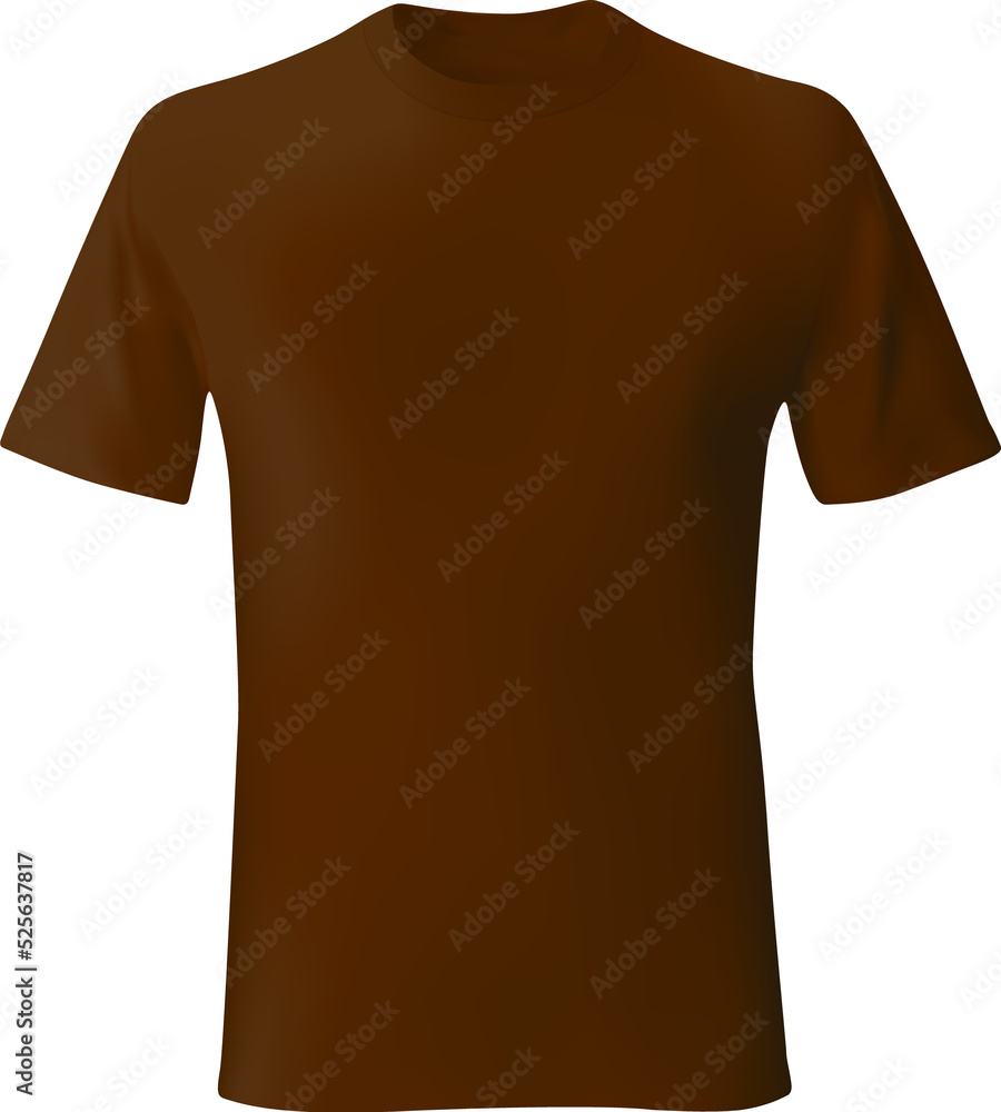 Brown mens t shirt template realistic mockup Stock Illustration | Adobe ...
