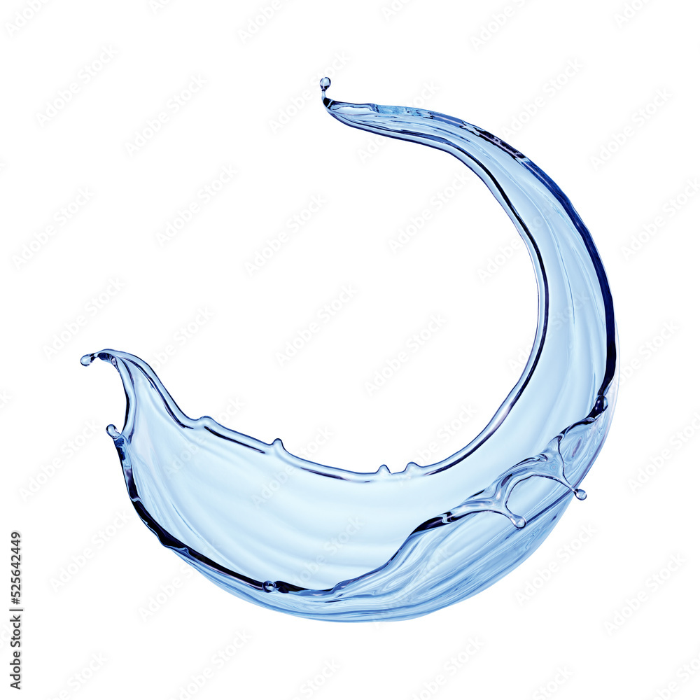 3d render, blue wave, water wavy splash clip art isolated on ...