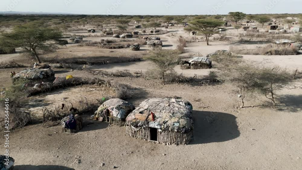 Climate change.drought.water crisis.poverty.Circular aerial view ...