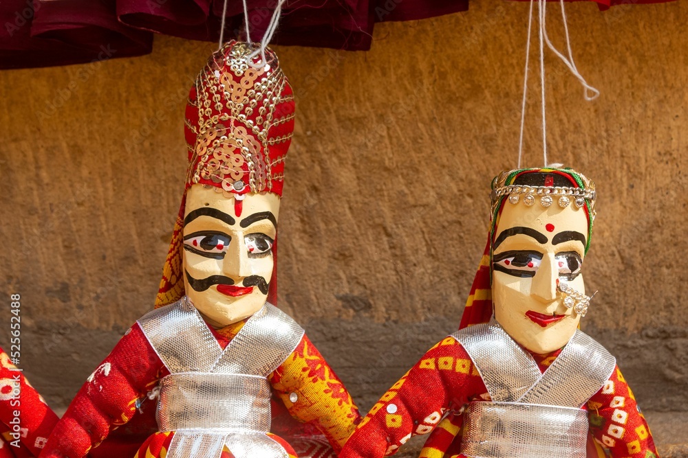 The Puppet of Couple in Traditional Look, Called Katputli Stock Photo ...
