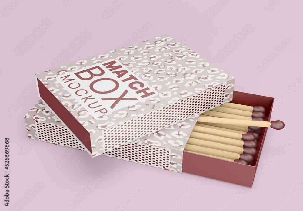 Two Matches Box Mockup Stock Template | Adobe Stock