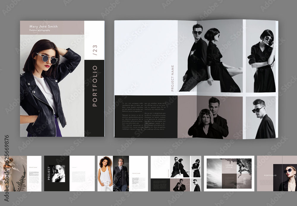 Minimal Bicolor Portfolio Stock Template | Adobe Stock
