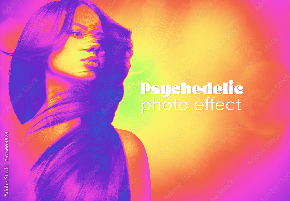 Psychedelic Photo Effect Stock Template | Adobe Stock