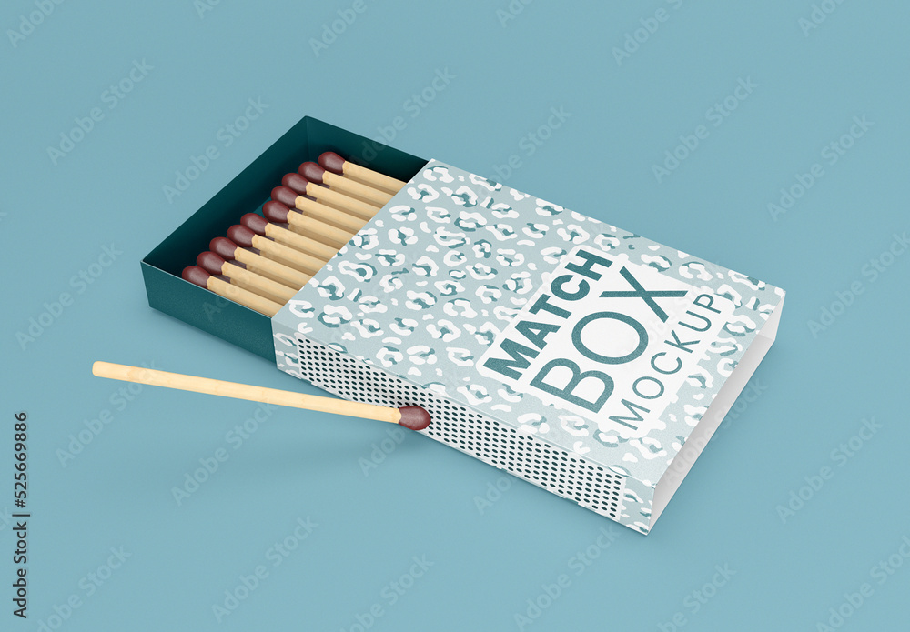 Open Matches Box Mockup Stock Template | Adobe Stock