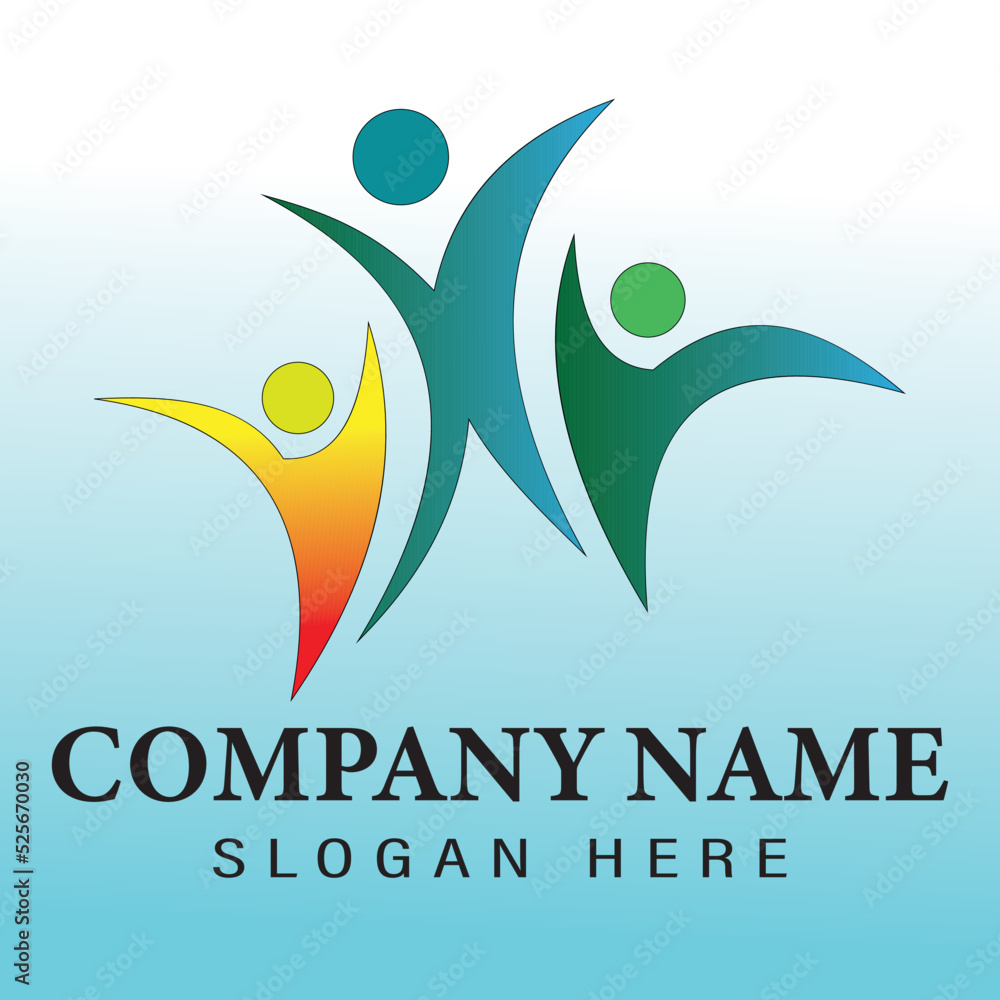 youth group logo icon Symbol of teamwork. Vector Illustration Logo ...