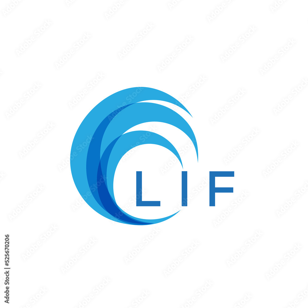 LIF letter logo. LIF blue image on white background. LIF Monogram logo ...