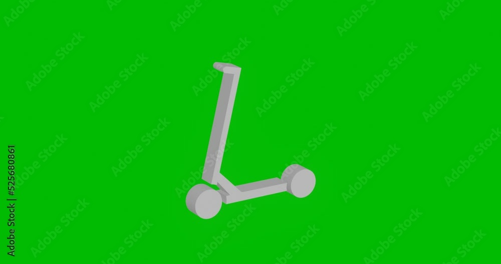 Vidéo Stock Animation of rotation of a white kick scooter symbol with ...