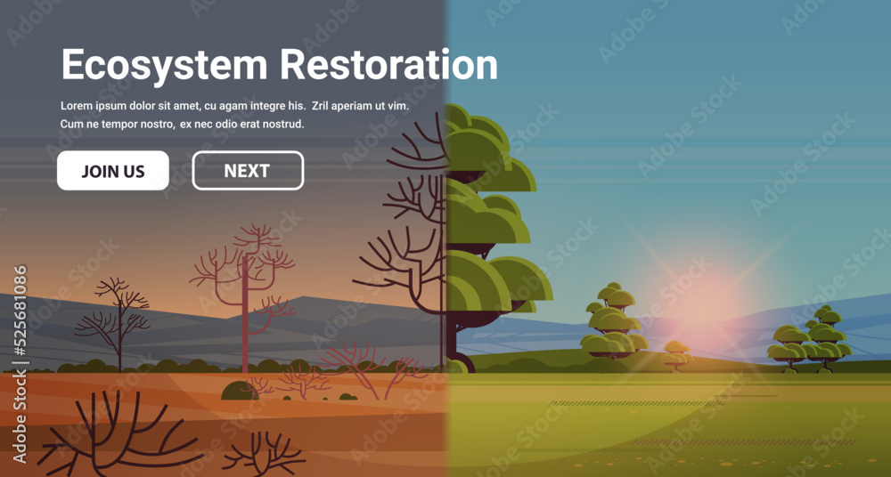nature landscape before and after ecosystem restoration landscape ...
