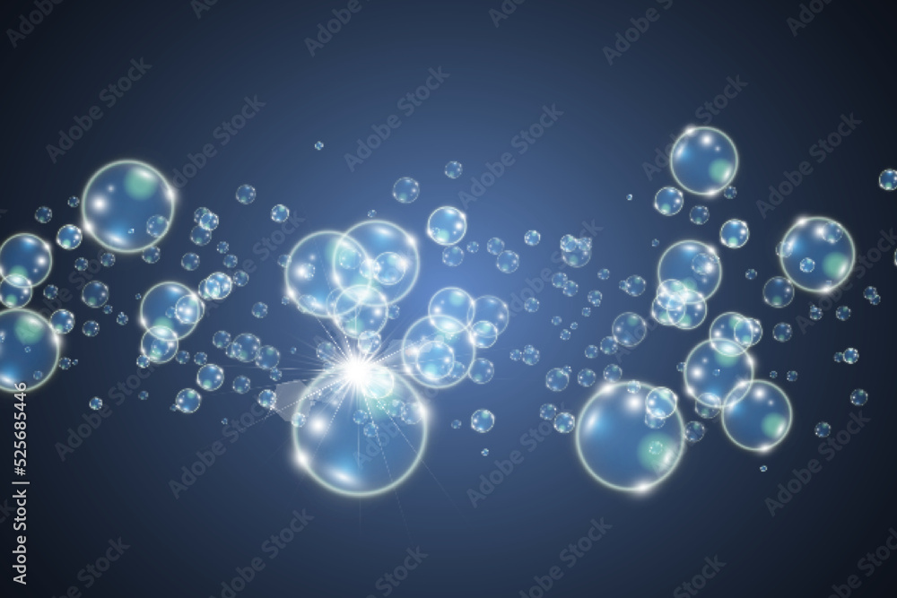 White beautiful bubbles on a transparent background vector illustration ...