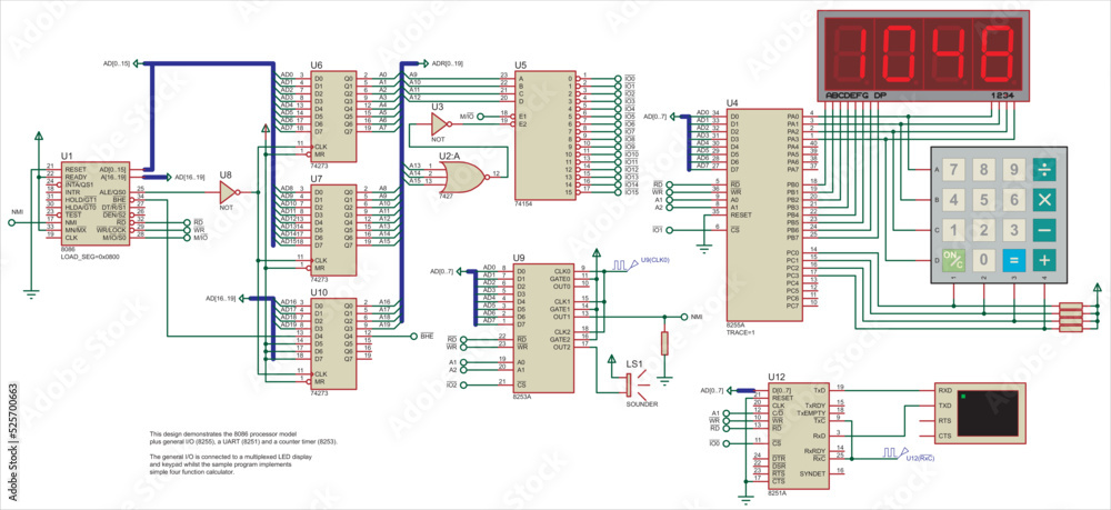 Electrical schematic diagram of the integer calculator based on the ...