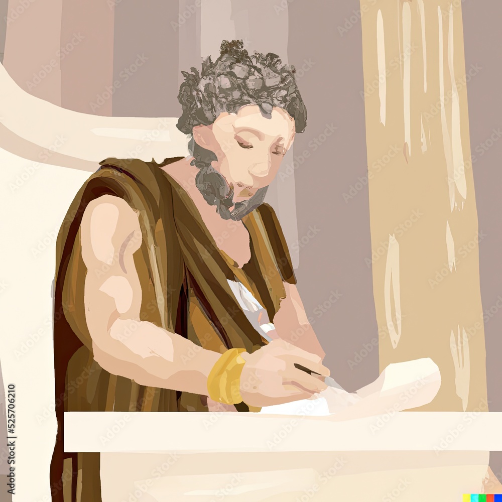 Marcus Aurelius Creating Meditations - Roman emperor and stoic ...