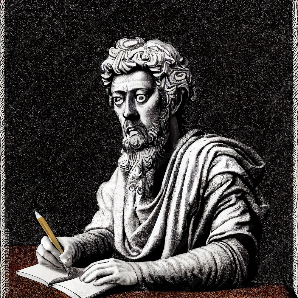 Marcus Aurelius Creating Meditations - Roman emperor and stoic ...