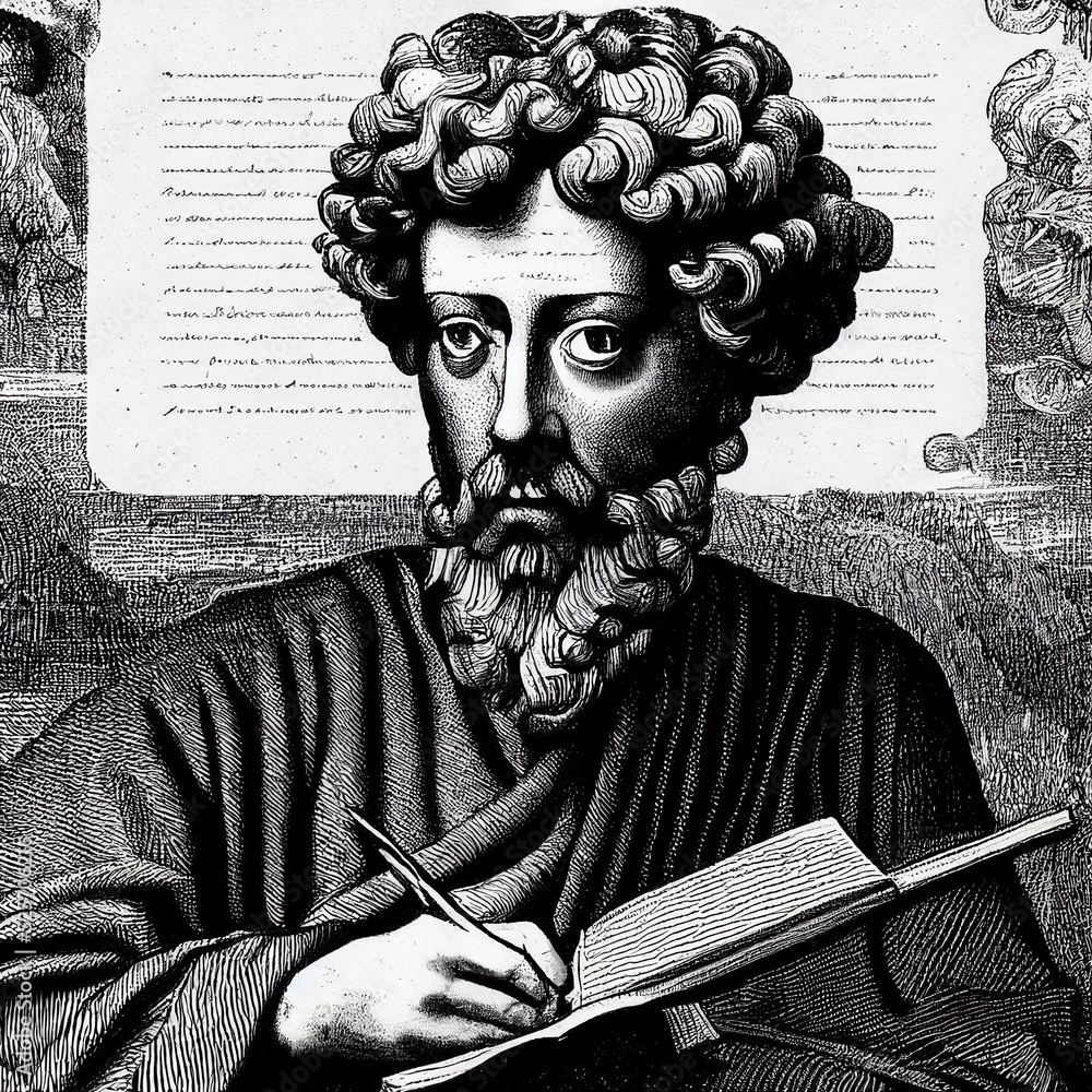 Marcus Aurelius Creating Meditations - Roman emperor and stoic ...