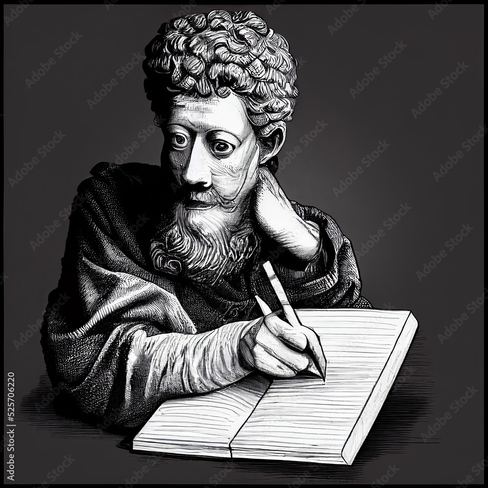Marcus Aurelius Creating Meditations - Roman emperor and stoic ...