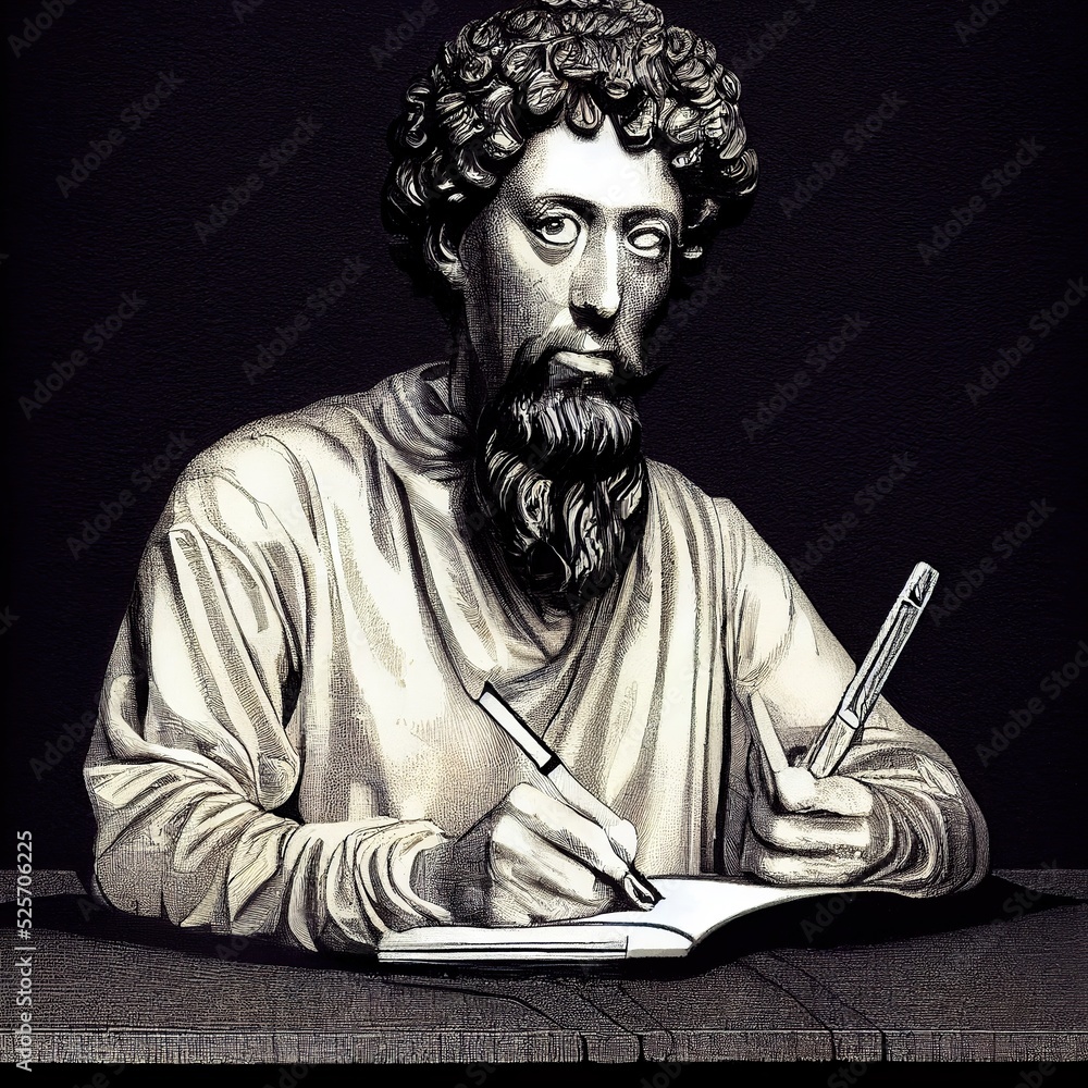 Marcus Aurelius Creating Meditations - Roman emperor and stoic ...