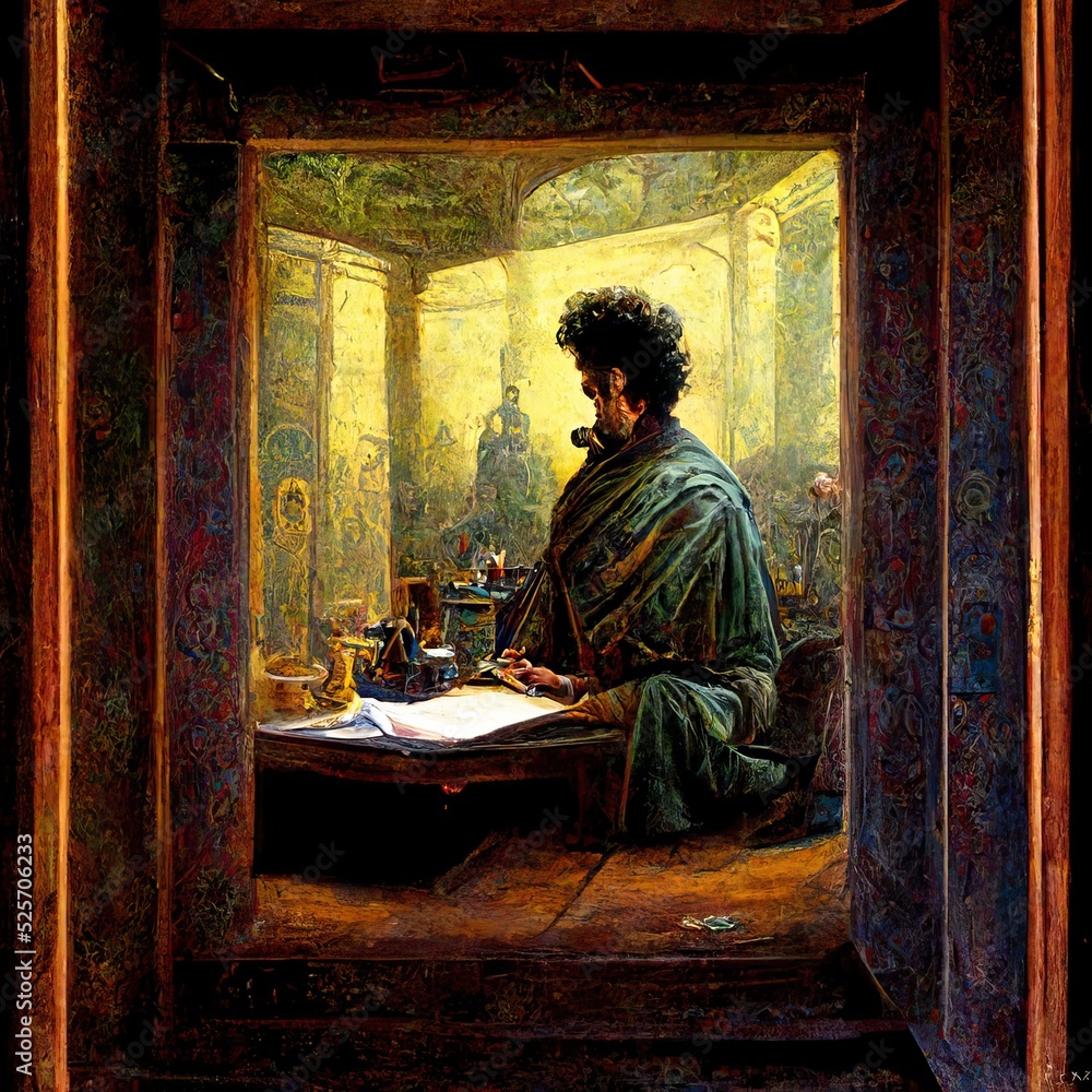 Marcus Aurelius Creating Meditations - Roman emperor and stoic ...