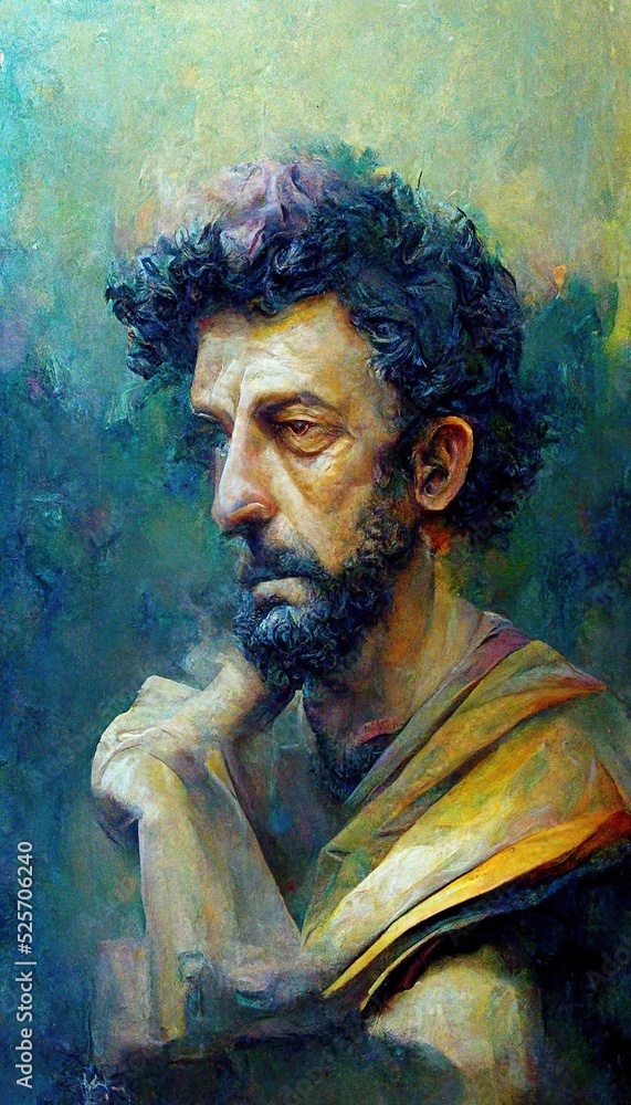 Illustrazione Stock Marcus Aurelius Creating Meditations - Roman ...
