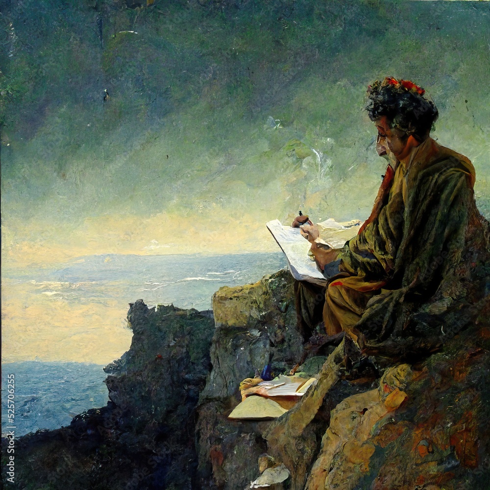 Marcus Aurelius Creating Meditations on a mountatin cliff - Roman ...