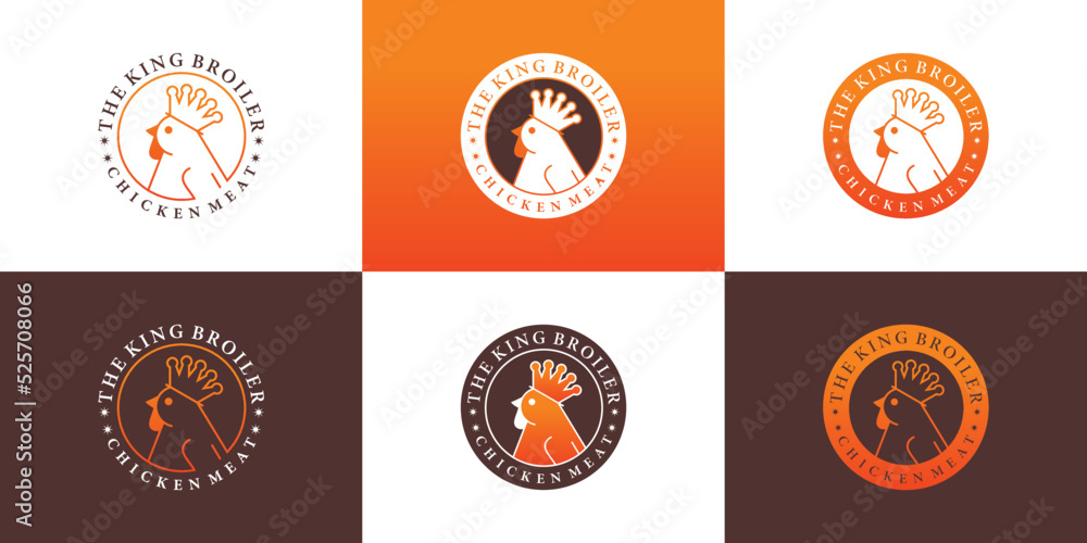 Set of broiler logo design collection with modern emblem style Premium ...