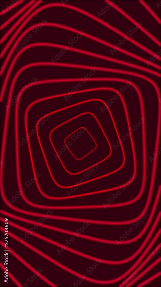 Loopable digital neon square geometric shapes background. Vertical 4K futuristic sparkling ...