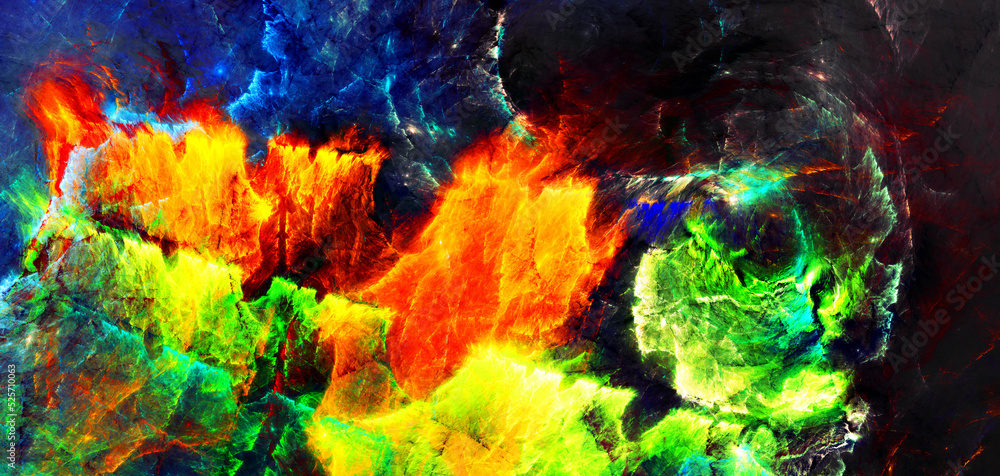 Dark bright color painting background. Abstract neon futuristic paint ...