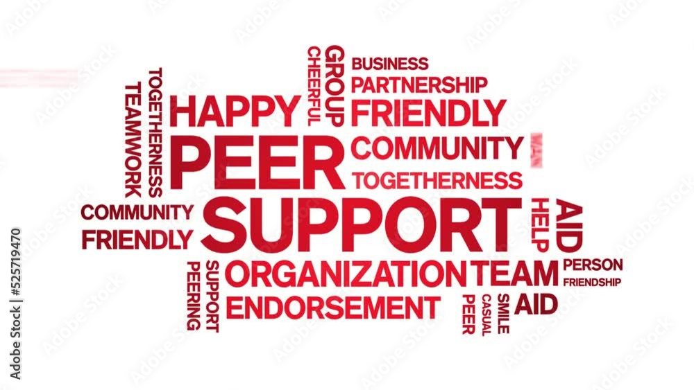 Peer Support animated tag word cloud;text design animation kinetic ...