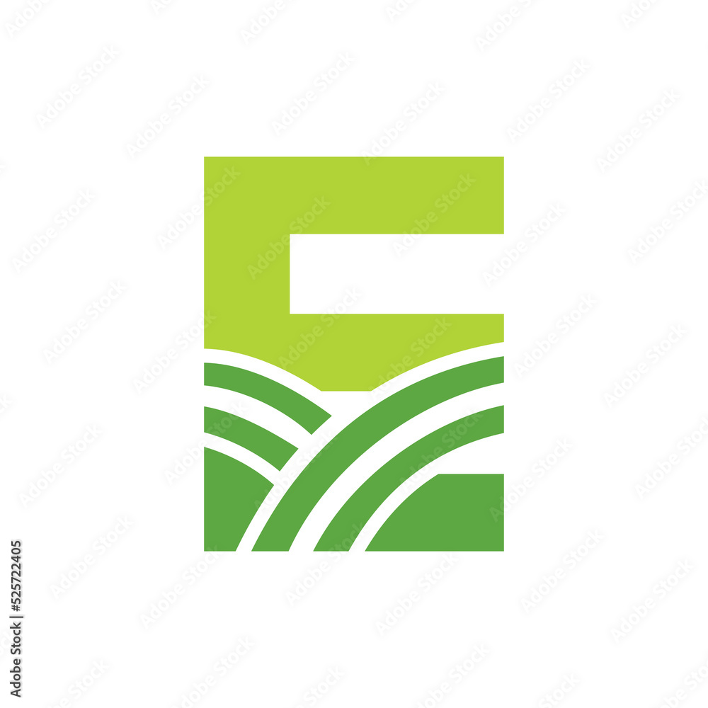 Letter E Agriculture Logo. Agro Farm Logo Based on Alphabet for Bakery ...