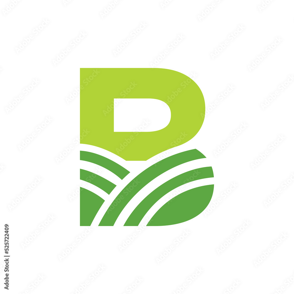 Letter B Agriculture Logo. Agro Farm Logo Based on Alphabet for Bakery ...