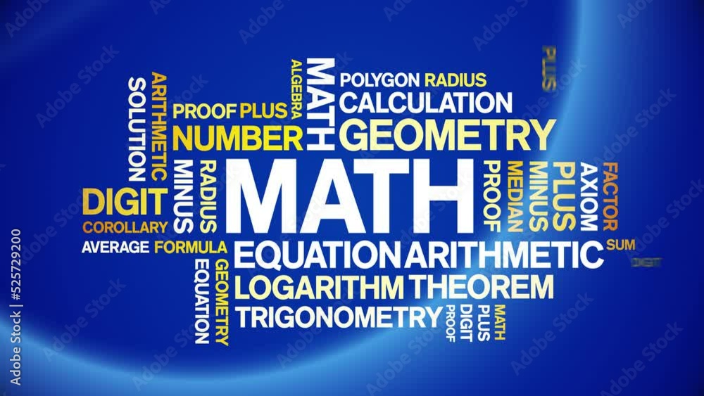 Math animated tag word cloud;text design animation kinetic typography ...