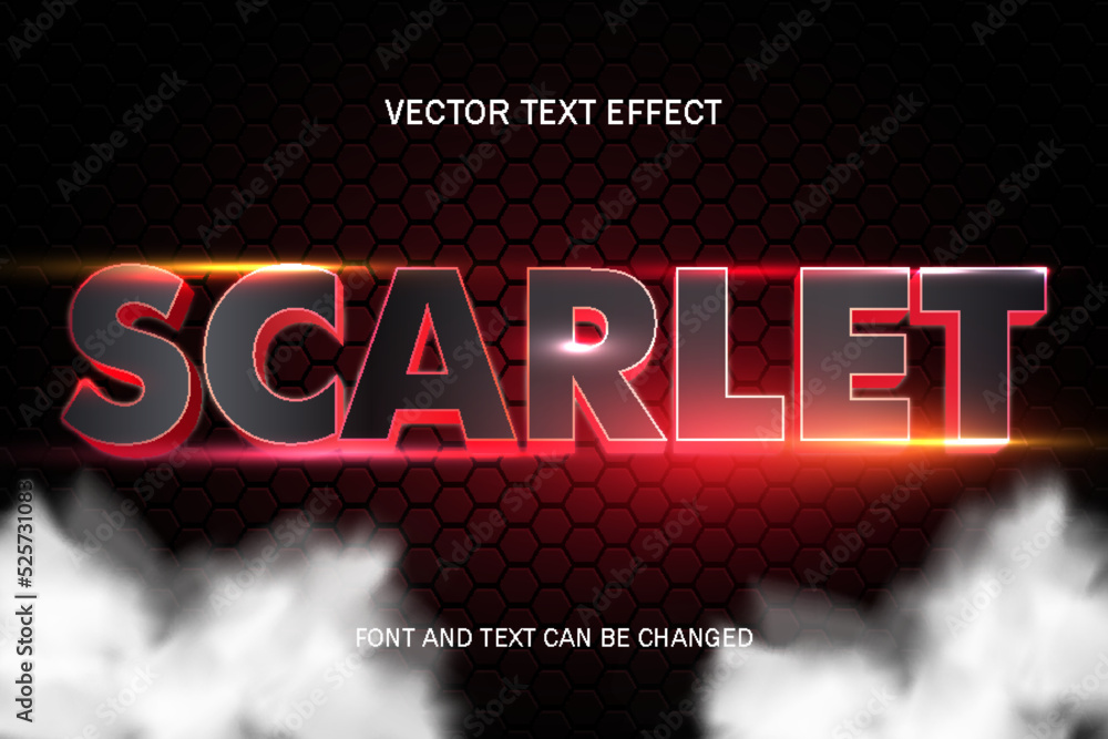 scarlet red font typography lettering 3d editable text effect font ...