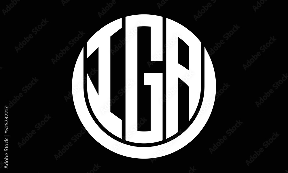 IGA three letter circle logo design vector template. monogram symbol on ...