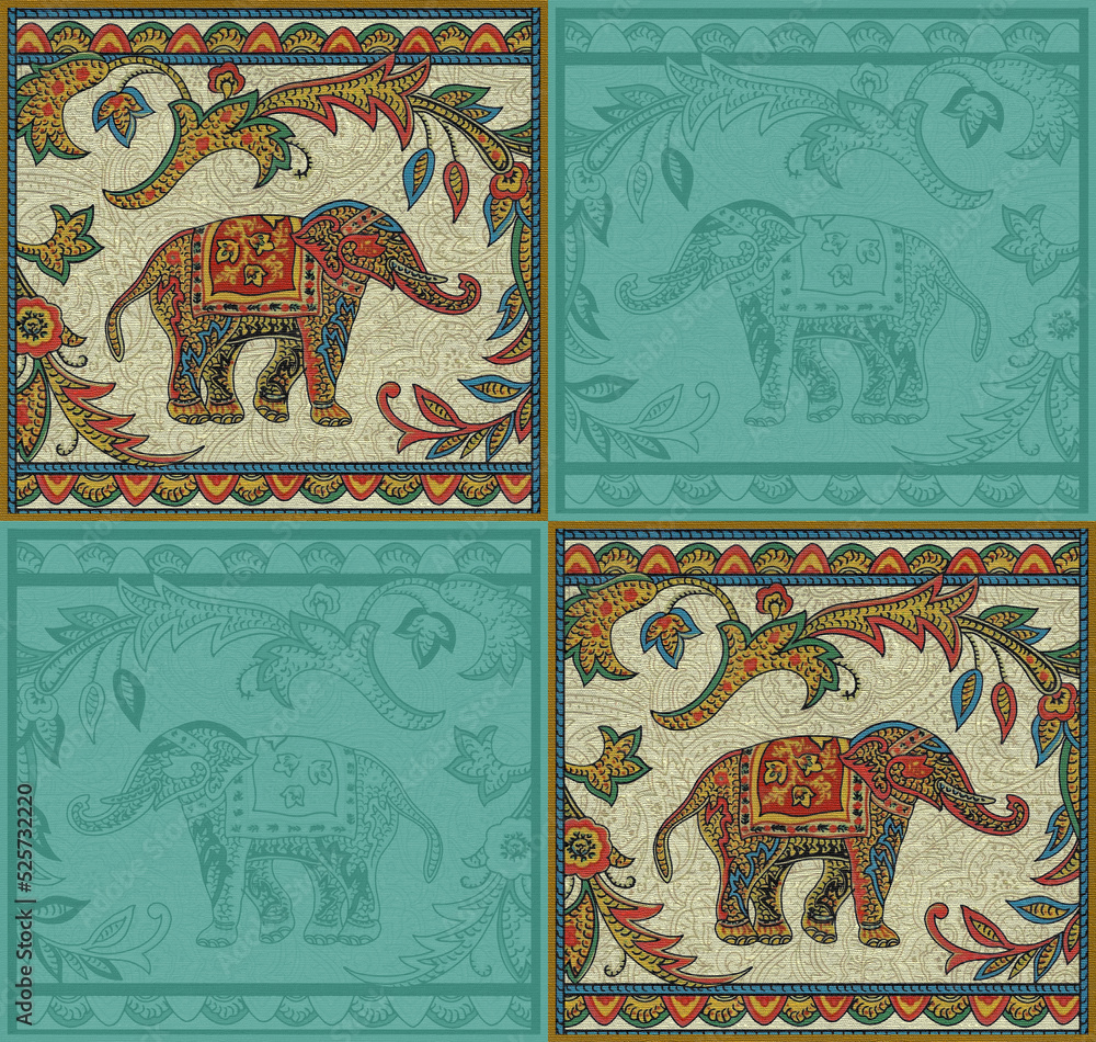 Design of Madhubani painted surface pattern art motifs illustration in ...