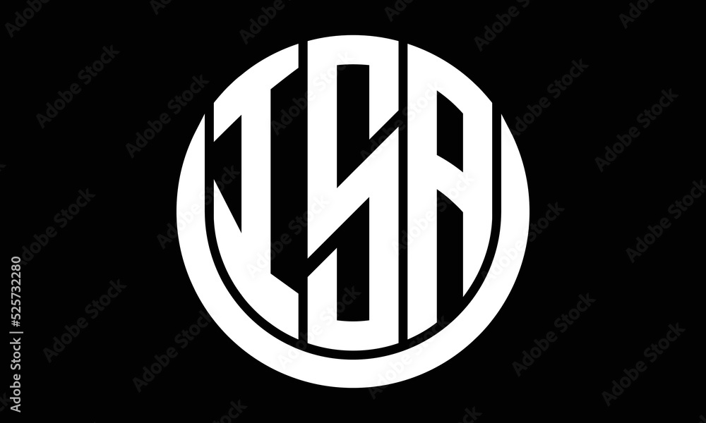 ISA three letter circle logo design vector template. monogram symbol on ...