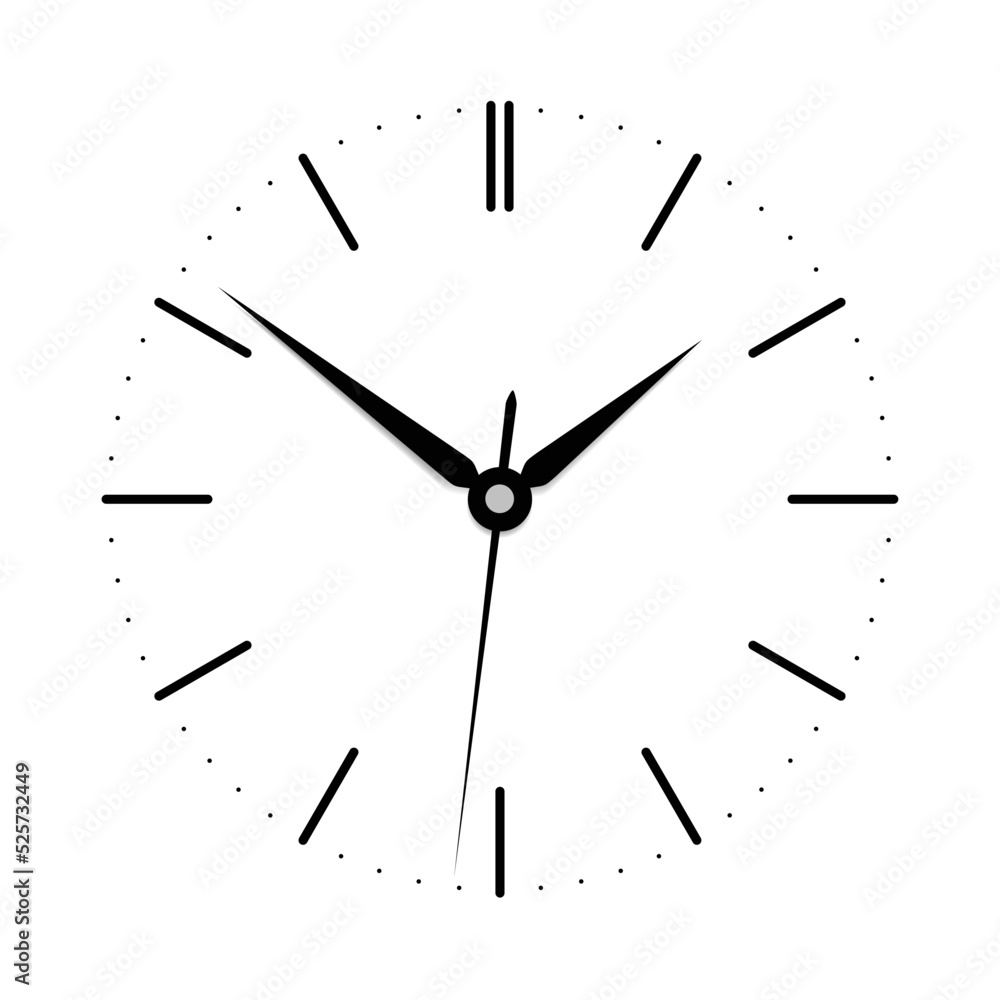 Clocks Without Numbers Blue Modern Clock Without Numbers Icon, Flat