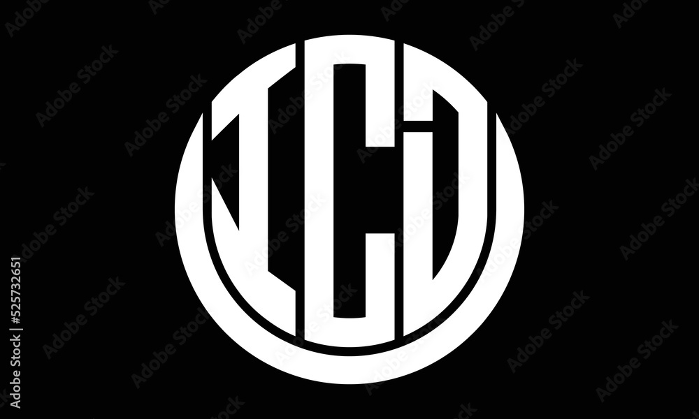 ICD three letter circle logo design vector template. monogram symbol on ...