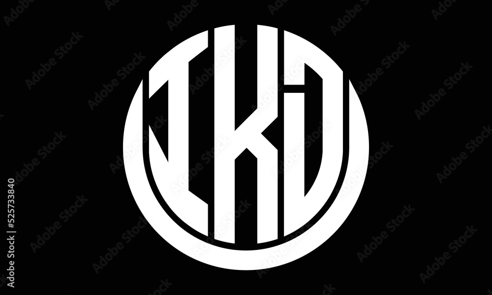 IKD three letter circle logo design vector template. monogram symbol on ...