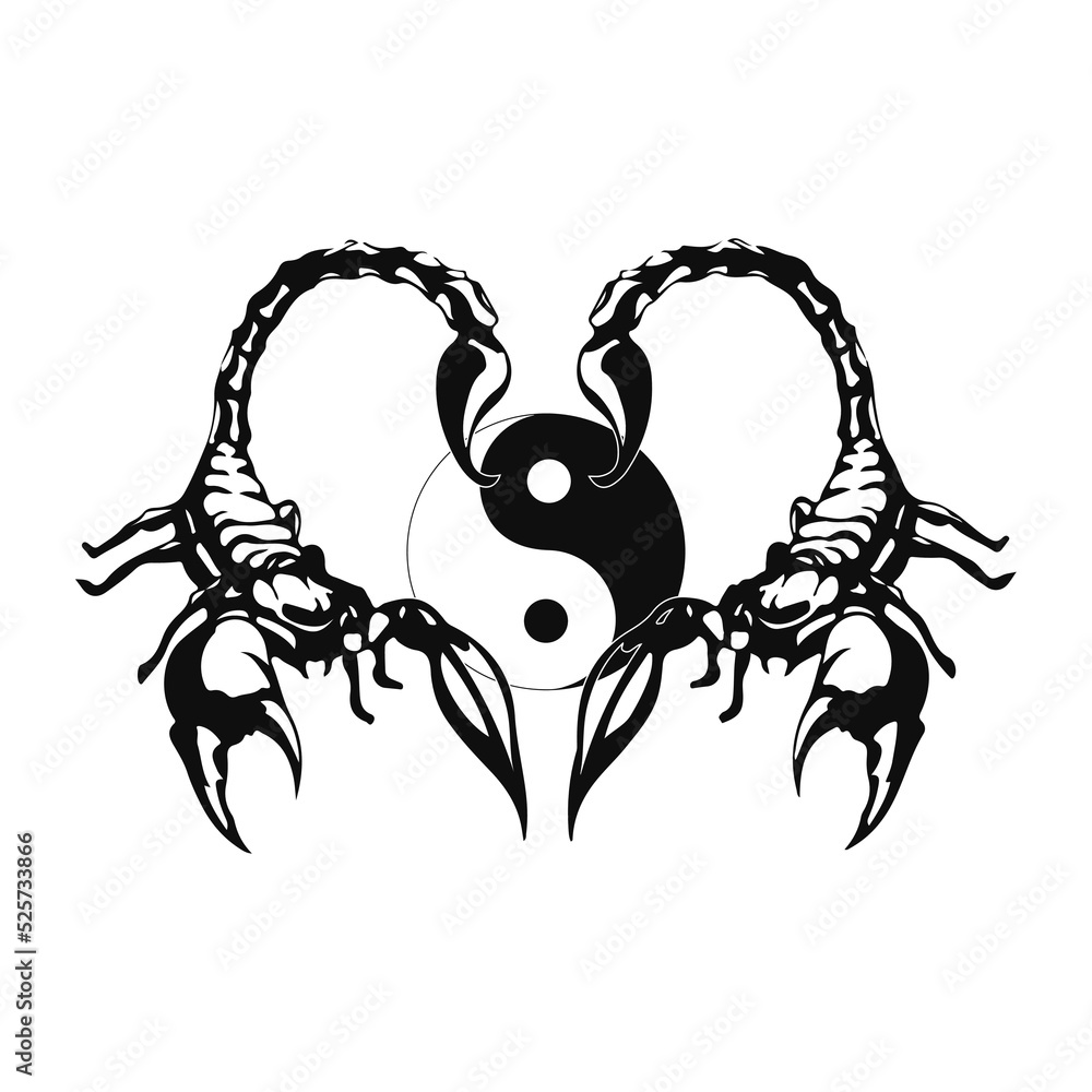 scorpion illustration with yin yang symbol Stock Vector | Adobe Stock scorpion illustration with yin yang symbol Stock Vector | Adobe Stock