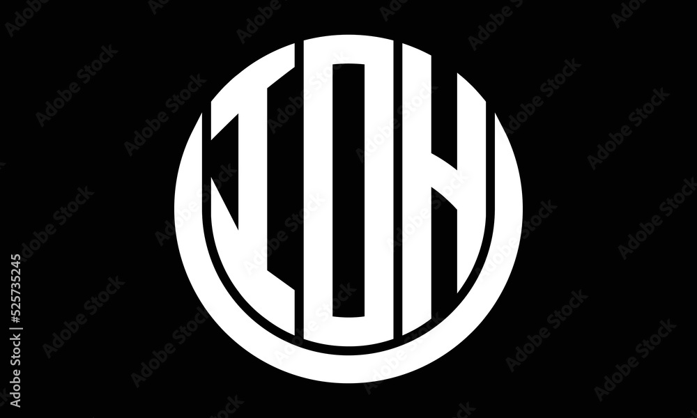 IOH three letter circle logo design vector template. monogram symbol on ...