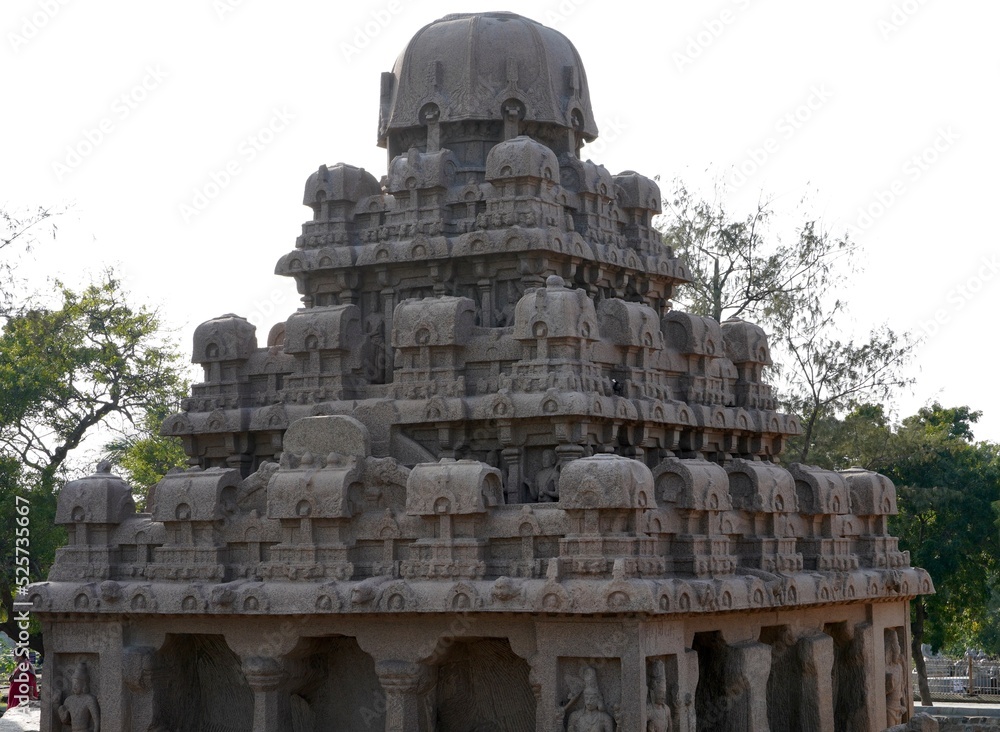 Rock cut ancient temple in Mahabalipuram, Tamilnadu. Indian ...