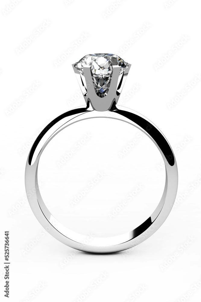wedding ring on white background (high resolution 3D image) Stock ...