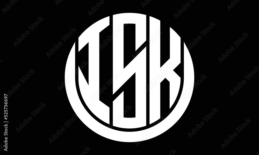 ISK three letter circle logo design vector template. monogram symbol on ...