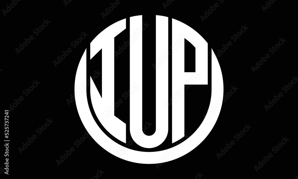 IUP three letter circle logo design vector template. monogram symbol on ...